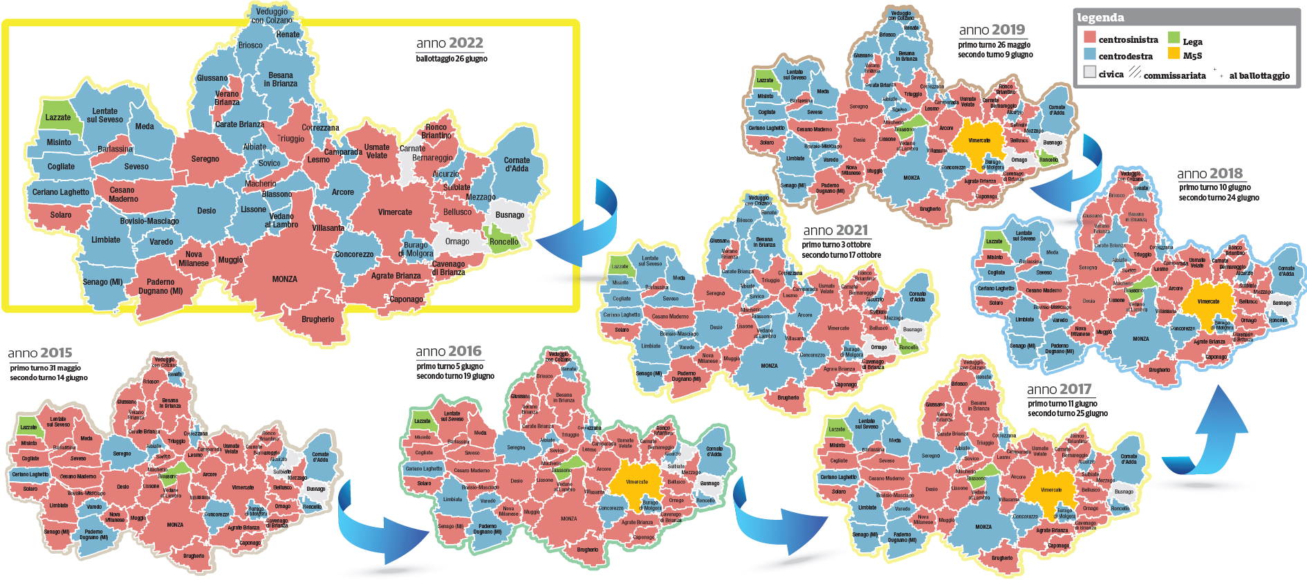 Monza e Brianza: mappa politica dal 2010 - Il Cittadino di Monza e Brianza